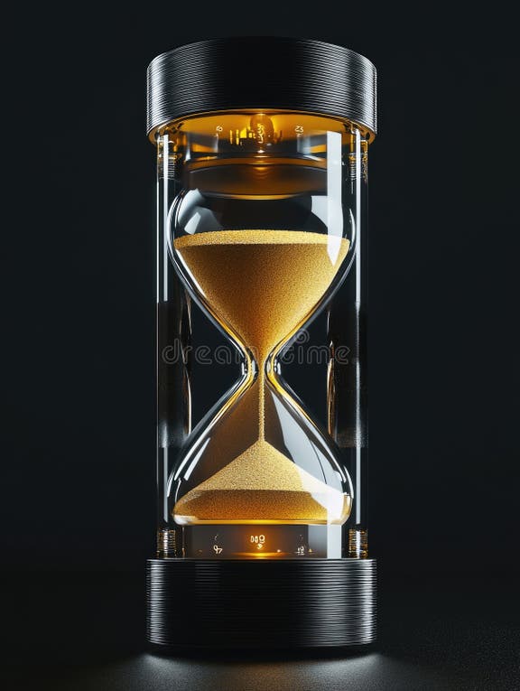 Modern Hourglass on Dark Background Stock Photo - Image of unique ...