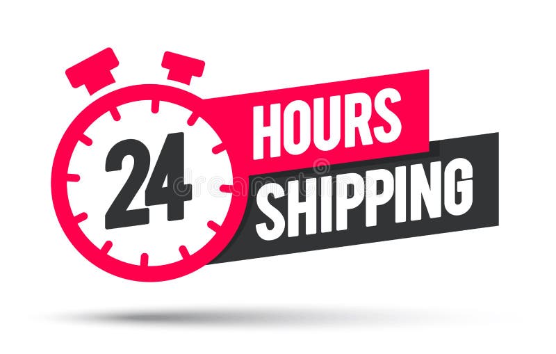Modern 24 Hours Shipping Label Stock Illustration - Illustration of ...