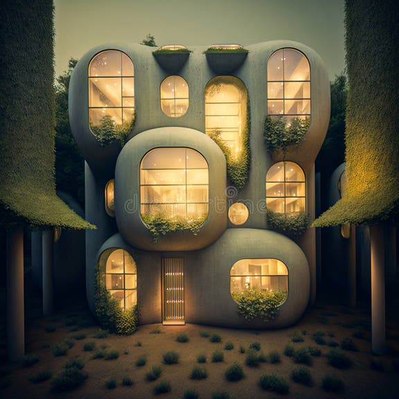 Modern House Architecture for Living in the Future Stock Illustration ...