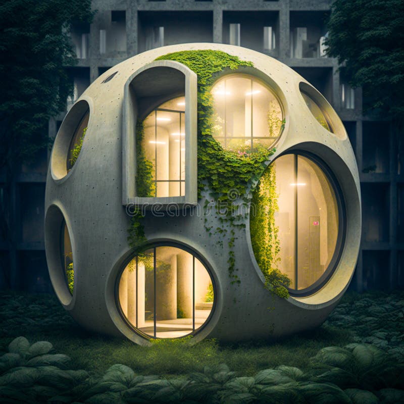 Modern House Architecture for Living in the Future Stock Illustration ...