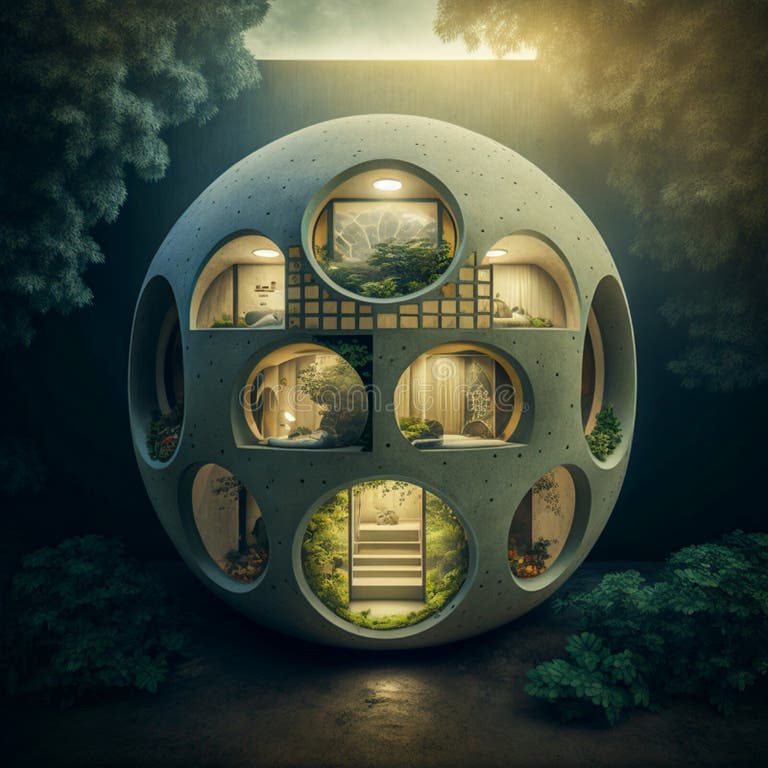 Modern House Architecture for Living in the Future Stock Illustration ...