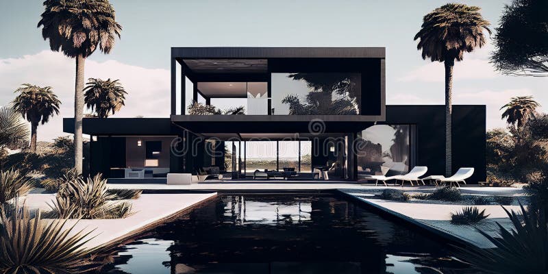 Modern house concept stock illustration. Illustration of luxury - 270323097