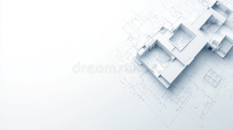 Modern House 3d Rendering with Detailed Blueprints, Architectural ...