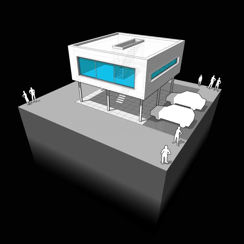 Modern house diagram stock vector. Illustration of wall - 44262894