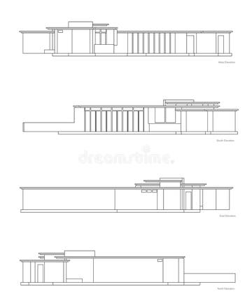 House Front Elevation Drawing Stock Illustrations – 463 House Front ...