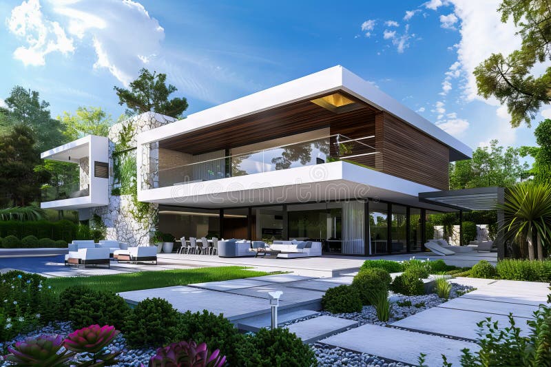 Modern House Exterior Design Ideas Stock Image - Image of home, design ...