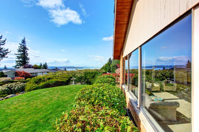 Modern House Exterior with Landscape Stock Photo - Image of estate ...