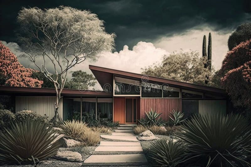 Modern House in Forest. Illustration AI Generative Stock Illustration ...