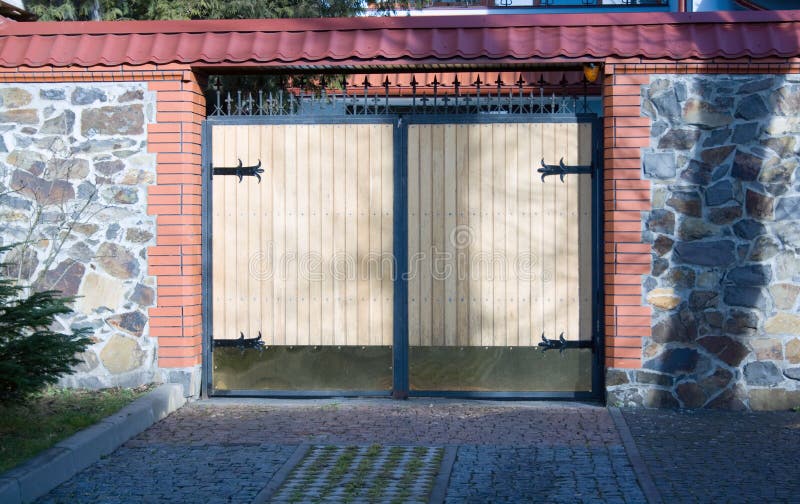 Modern house gate stock image. Image of massive, protect - 37869429
