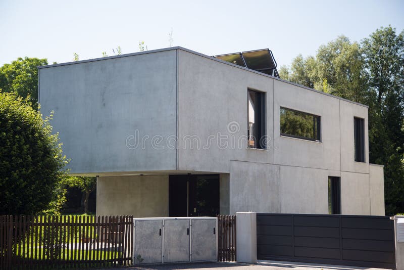 Modern house in germany stock image. Image of modern - 55334997