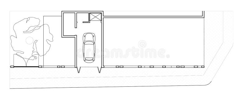 Modern House Ground Floor Plan Stock Illustration - Illustration of ...