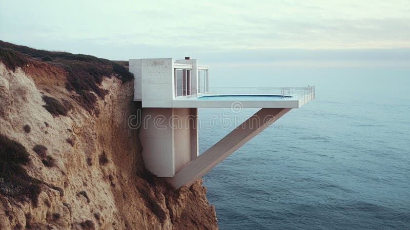 Modern White House Infinity Pool Overlooking Ocean Stock Photos - Free ...