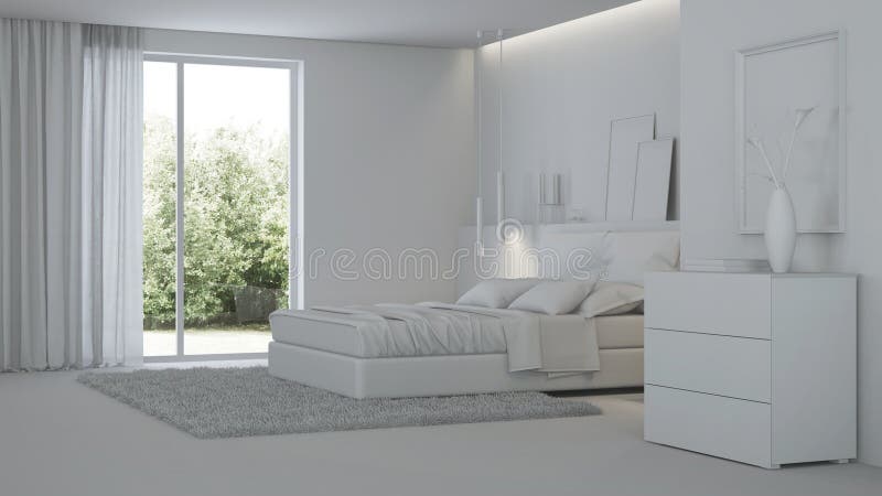 Modern House Interior. Gray Interior Stock Illustration - Illustration ...
