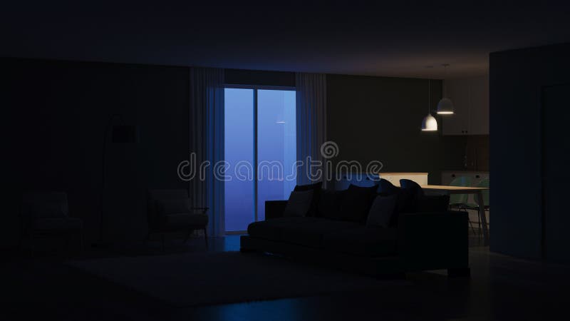 Modern House Interior. Green Color in the Interior Stock Illustration ...