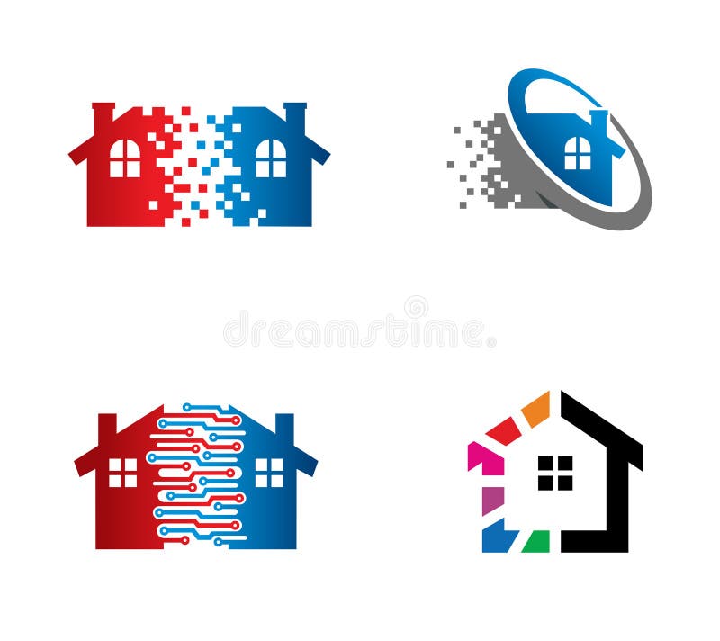 Modern house logo template stock vector. Illustration of mobile - 338826794