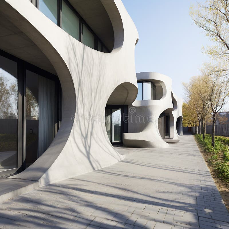 Modern House Made of Concrete. Exterior Design. Modern Architecture ...