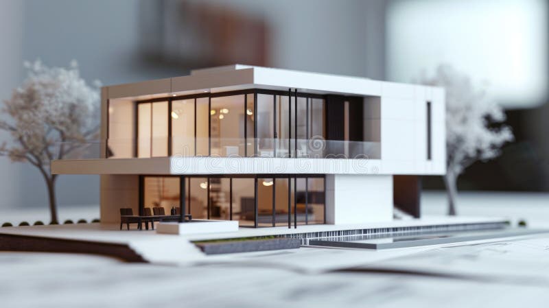 Modern House Model stock image. Image of building, real - 363766125