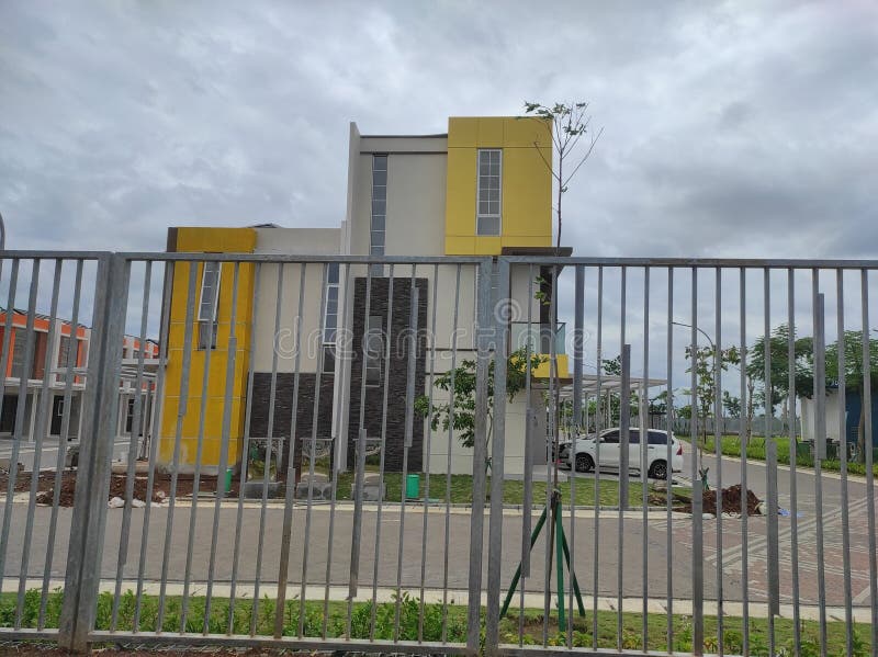 Modern House Model at PIK, North Jakarta Stock Photo - Image of iron ...