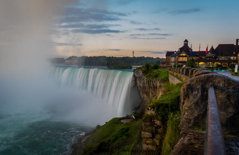 Modern House Near the Raging Waterfalls Stock Photo - Image of bush ...