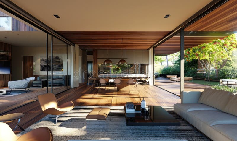 Modern House with an Open Floor Plan Stock Photo - Image of realty ...