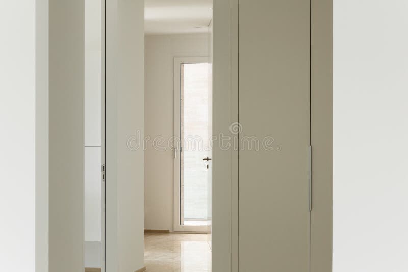 Modern house, passage view stock photo. Image of architecture - 41440656