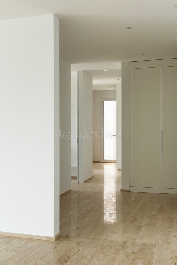 Modern house, passage view stock image. Image of bright - 42187377