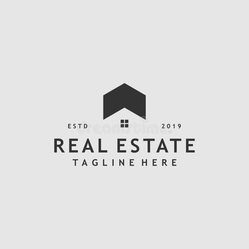 Real Estate Logo Design Vector Template with Negative Space Concept ...