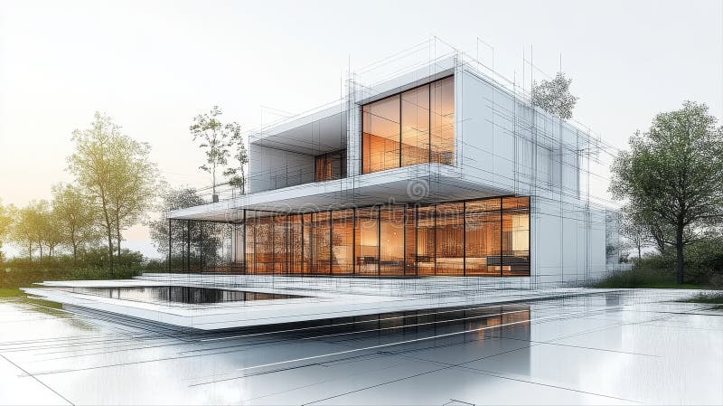 Modern House Rendering with Architectural Design and Project Management ...