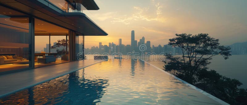 A Modern House with Rooftop Infinity Pool Offering Stunning City Views ...