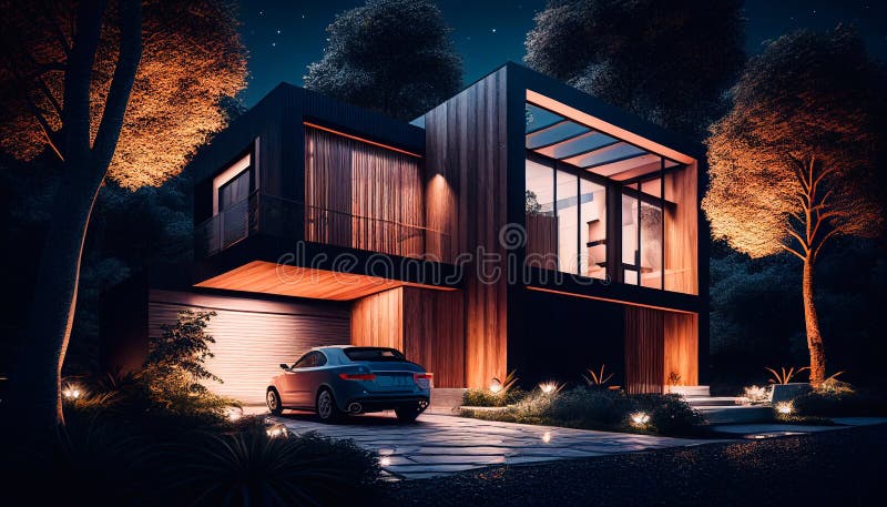 Modern House of Sandwich Panels with Panoramic Windows Environmentally ...