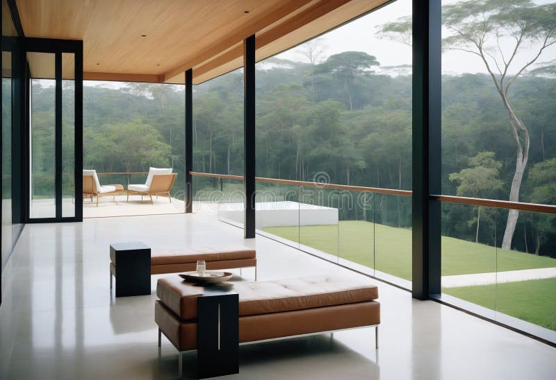 A Modern House Veranda of Style and Serenity Stock Illustration ...