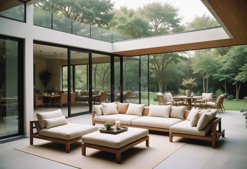 A Modern House Veranda of Style and Serenity Stock Illustration ...