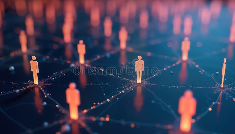 Modern HR Strategy Concept Shows Connected People. Network ...