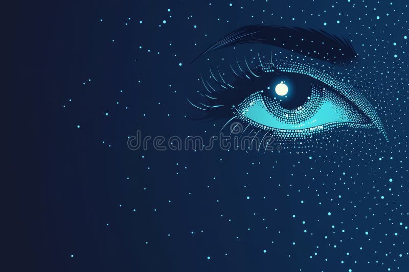 A Modern Human Eye Depicted through Halftone Designs. Stock Photo ...