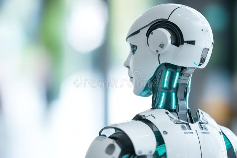 Modern Humanoid Robot Showcasing Advanced Technology in an Urban ...