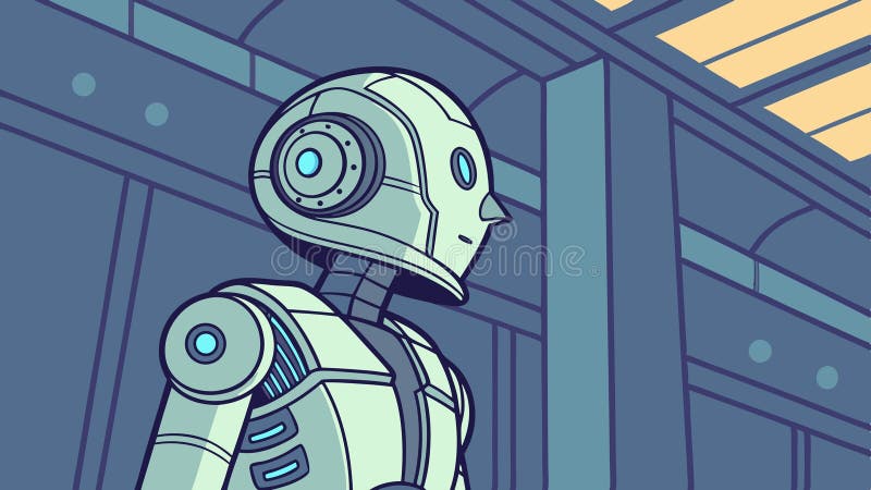 Modern Humanoid Robot, Symbolizing Artificial Intelligence and Future Tech, Vector Design ...