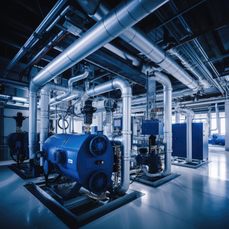 Modern HVAC Systems with Full Automation Stock Image - Image of ...