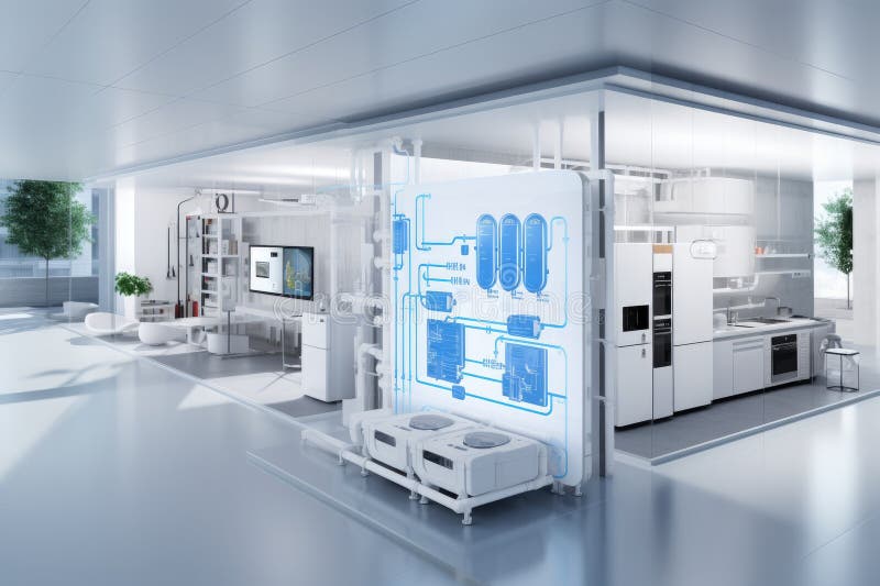 Modern HVAC Systems with Full Automation Stock Illustration ...