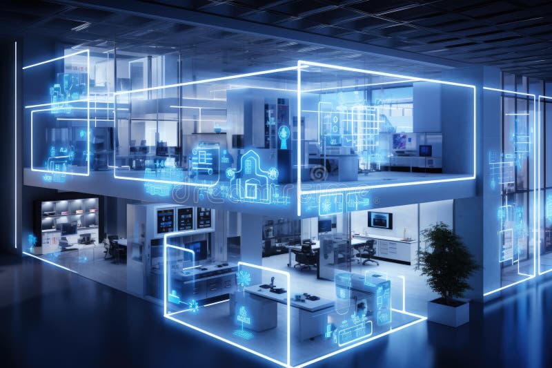 Modern HVAC Systems with Full Automation Stock Illustration ...