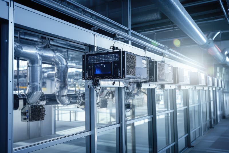 Modern HVAC Systems with Full Automation Stock Illustration ...