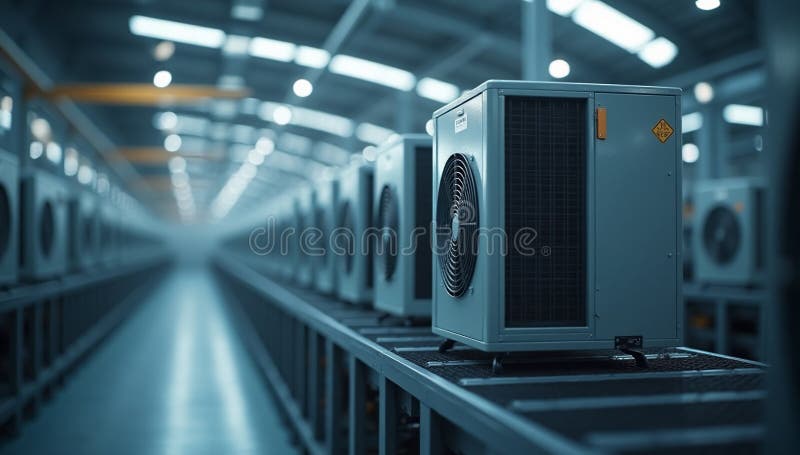 Modern HVAC Systems in a High-Tech Industrial Facility Production Line ...