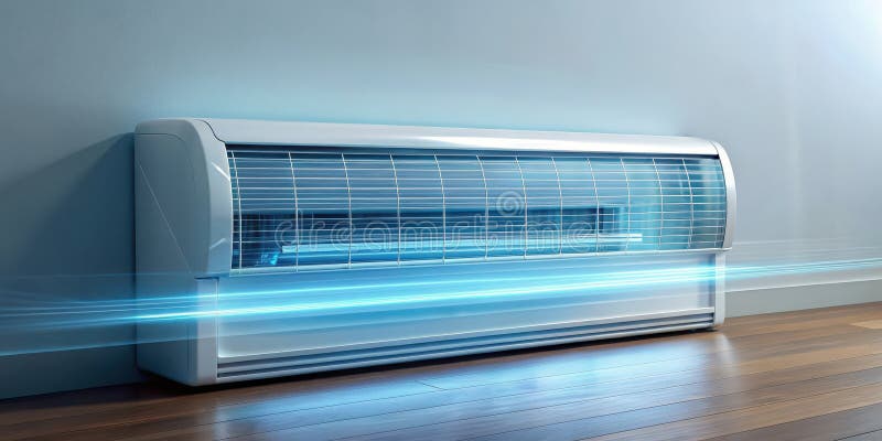 Modern Hvac Unit with Airflow Visualization in Residential Setting ...