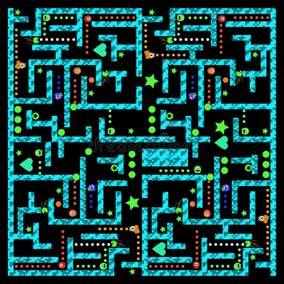 Pac Man Maze Stock Illustrations – 89 Pac Man Maze Stock Illustrations ...