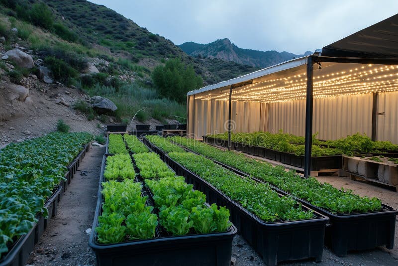 High-tech Hydroponic Farm Cultivating Fresh Produce in a Mountainous ...
