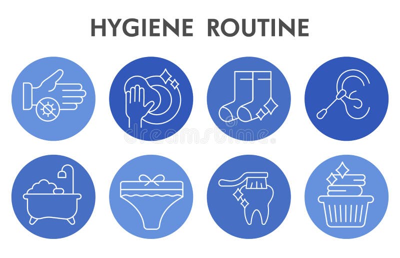 Modern Hygiene Routine Infographic Design Template with Icons. Morning ...