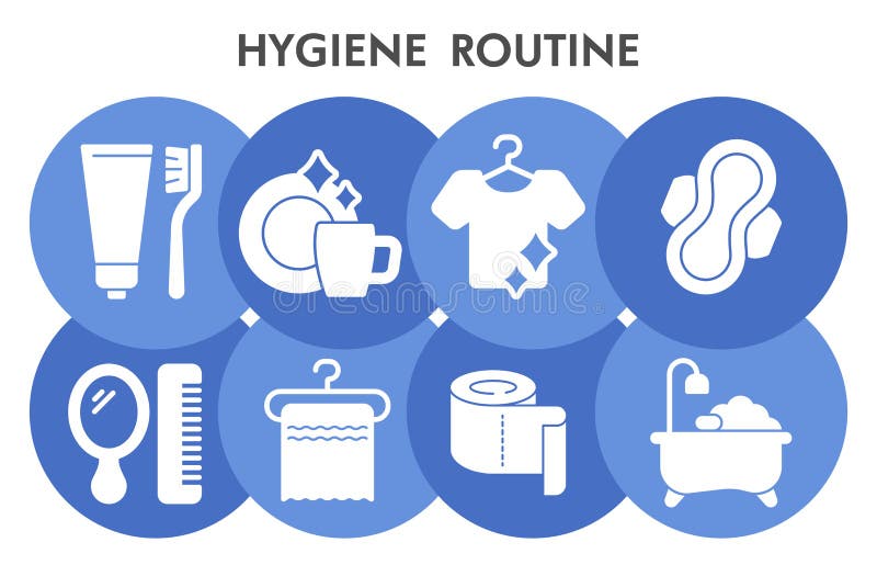 Modern Hygiene Routine Infographic Design Template with Icons. Self ...