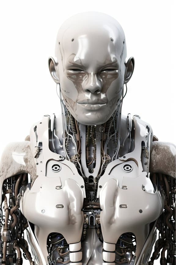 Modern Hyperrealistic Humanoid Technology for Cinematography. Stock ...