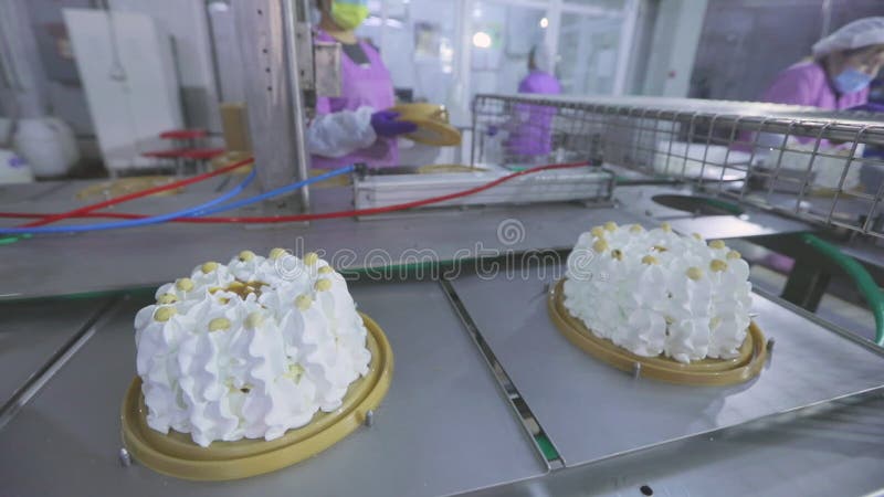 Modern Ice Cream Factory. Automatic Conveyor for the Production of Ice ...
