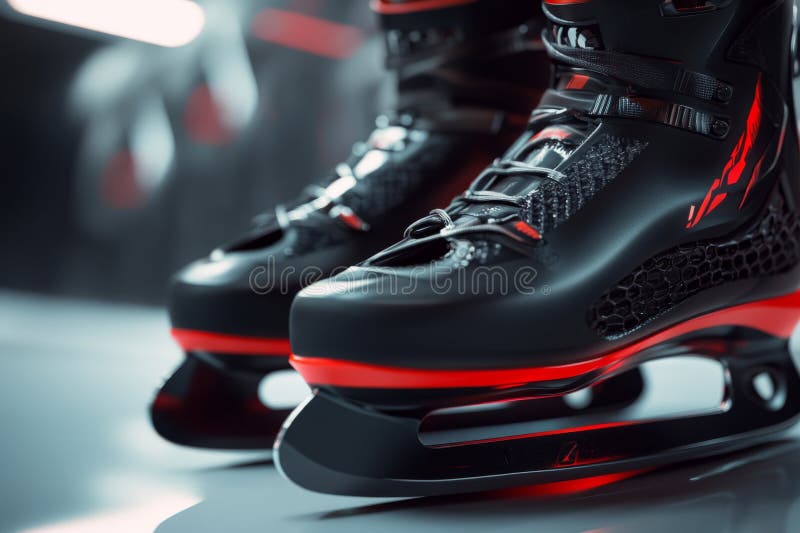 High-tech Ice Skates Featuring Sleek Design and Vibrant Colors. Perfect ...