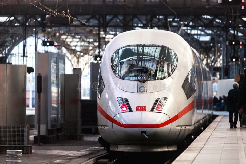 Modern ICE Train at Cologne Main Station in Germany Editorial ...
